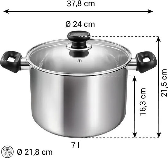 TESCOMA Hrnec BRAVA s poklicí ø 24 cm, 7,0 l