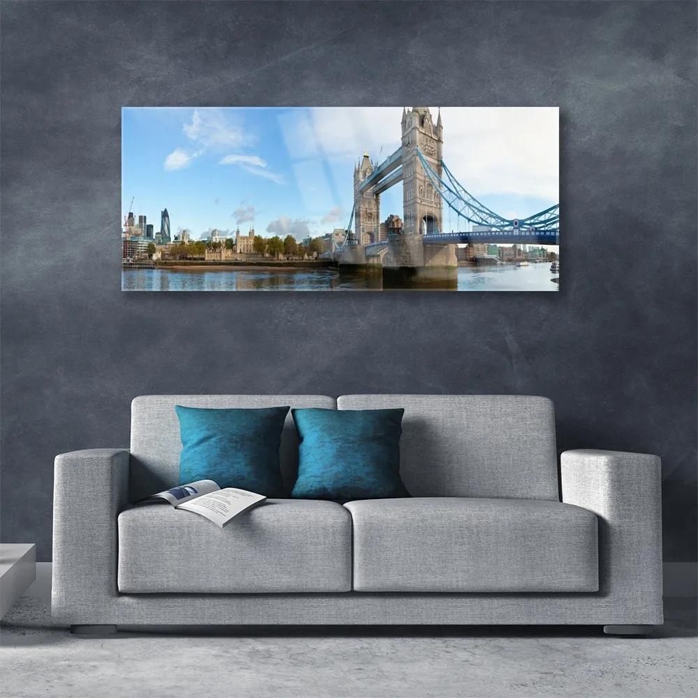 akrylový obraz Most Londýn Architektura 125x50 cm