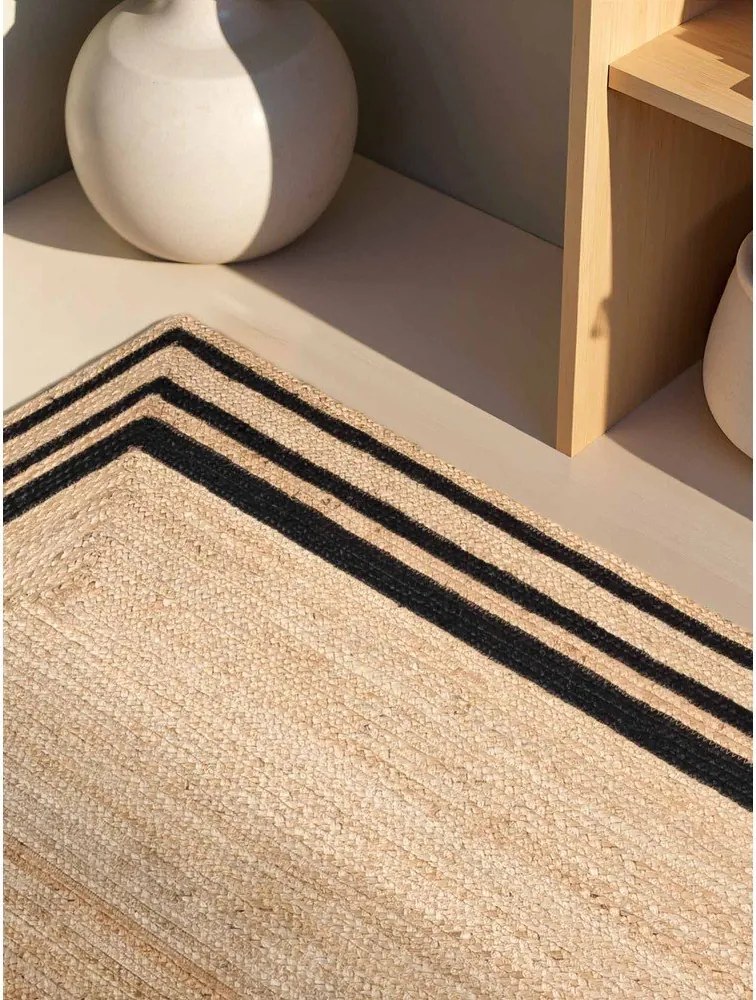 Černý/v přírodní barvě oboustranný/ručně tkaný jutový koberec 80x150 cm Looma – Hanse Home