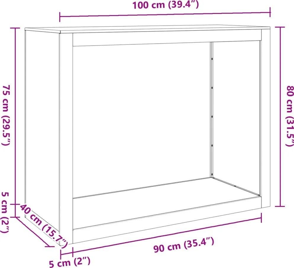 vidaXL Stojan na palivové dřevo 100 x 40 x 80 cm nerezová ocel [850976] Barva: Ocel/Antracitový
