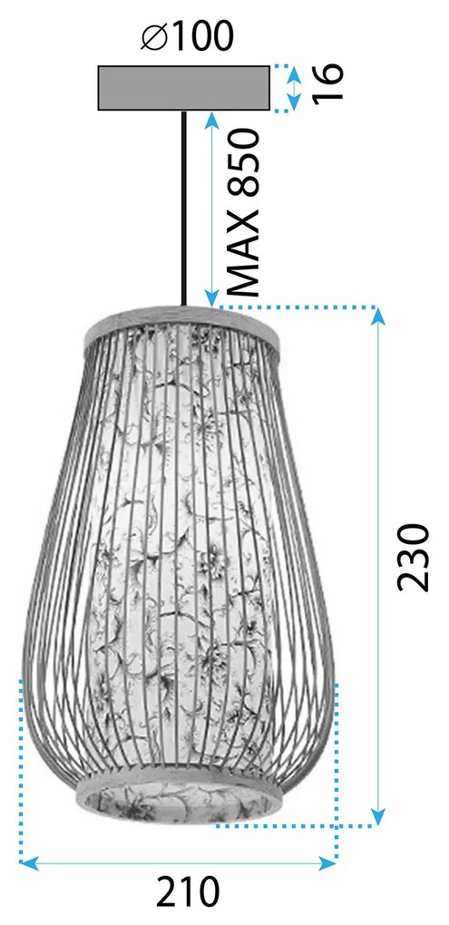 Toolight Toolight, závěsné svítidlo 1xE27 APP1577-5C, přírodní hnědá, OSW-03617