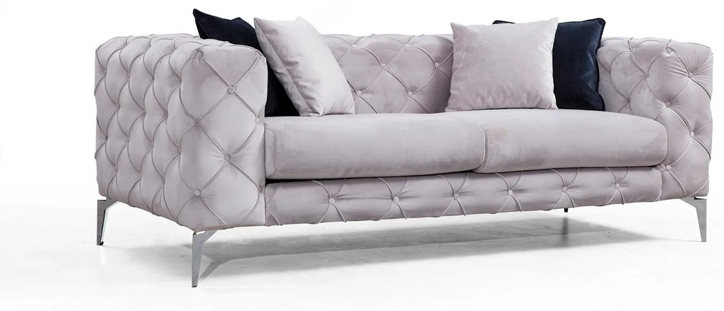 Designová sedačka Rococo 197 cm světle šedá