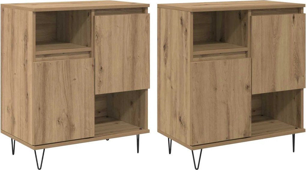 Servírovací skříň 2 ks Artisanový dub 60 x 35 x 70 cm 3394549