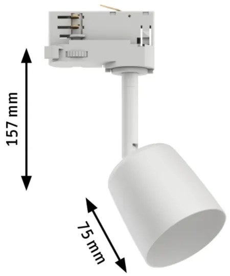 Paulmann 95531 ProRail3 Cover, bílý reflektor, 1x10W LED GU10, prům. 6,6cm