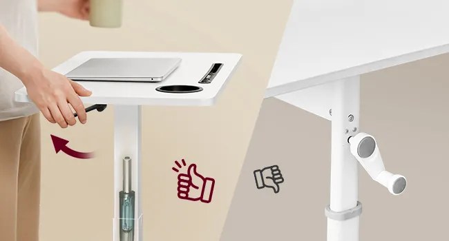 Výškově nastavitelný odkládací stolek Vasagle Elev 70 cm bílý