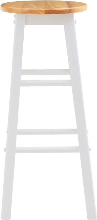 Bílá/v přírodní barvě barová stolička z kaučukového dřeva (výška sedáku 74 cm) Chester – Premier Housewares