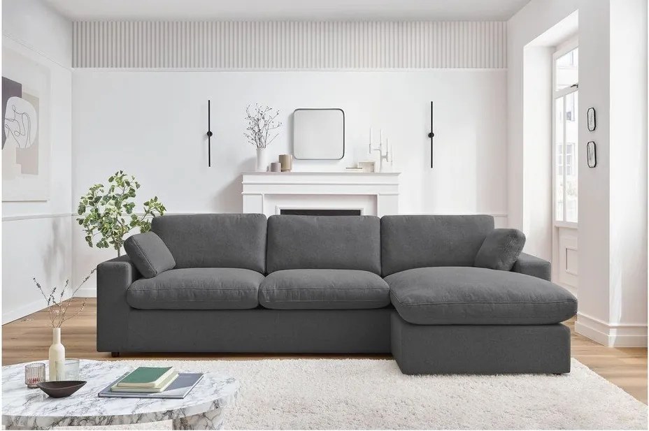 Tmavě šedá rohová pohovka Belair – Bobochic Paris