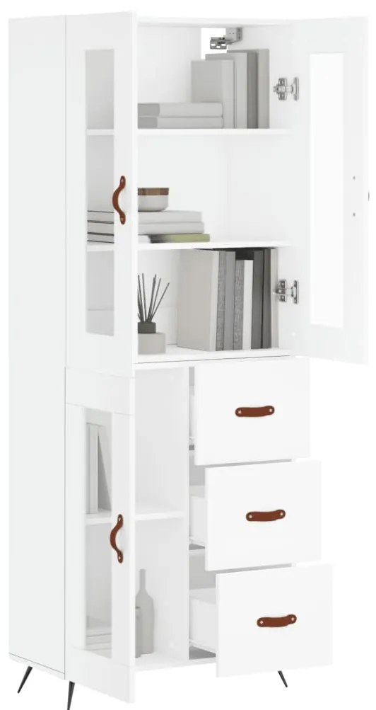 Skříň highboard bílá 69,5 x 34 x 180 cm kompozitní dřevo - Default Title