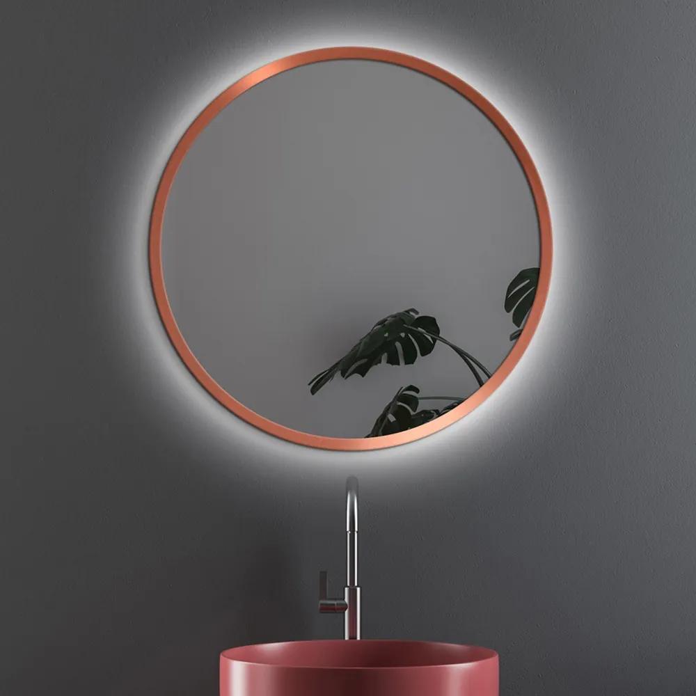 Zrcadlo Nordic Copper LED Rozměr: ø 75 cm