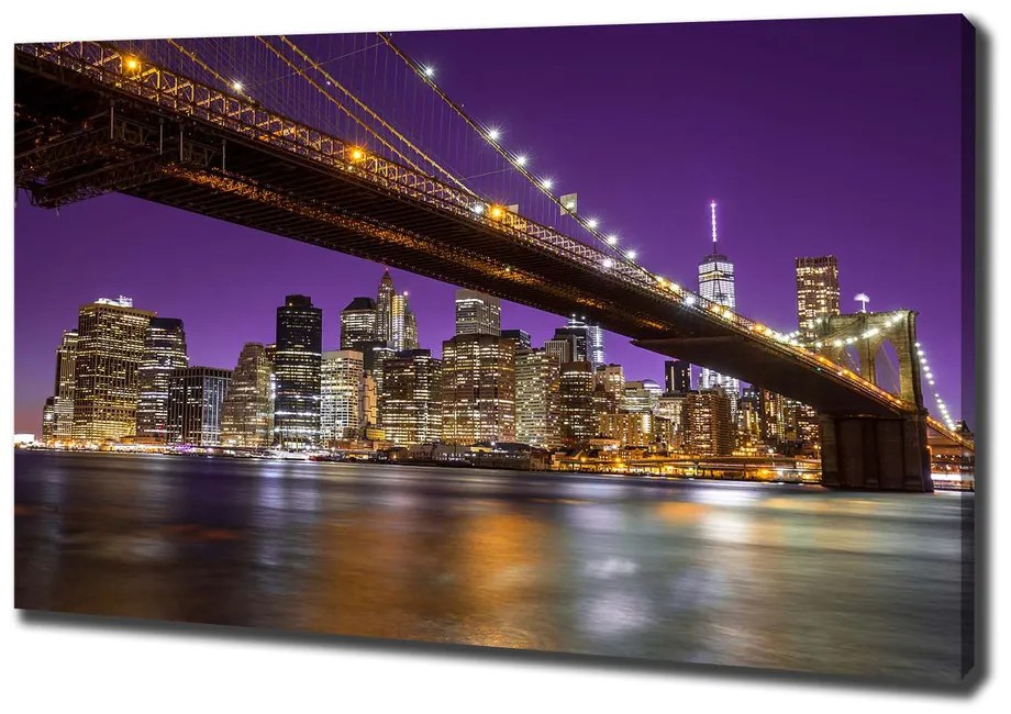 Wallmuralia Foto obraz na plátně Manhattan noc 100x70 cm