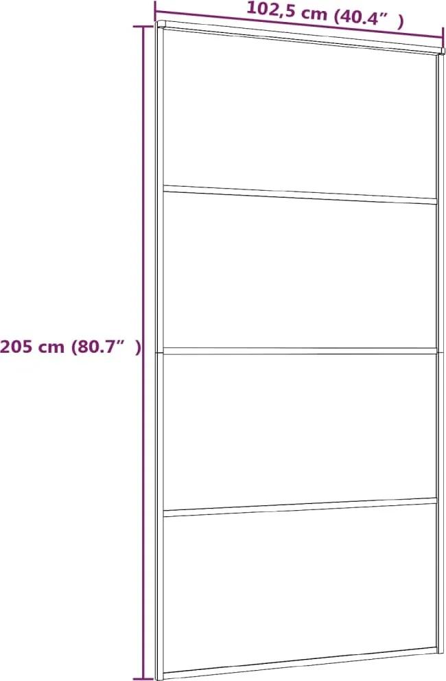 vidaXL Posuvné dveře 102,5 x 205 cm čiré ESG sklo a hliník [149481] Barva: Bílá