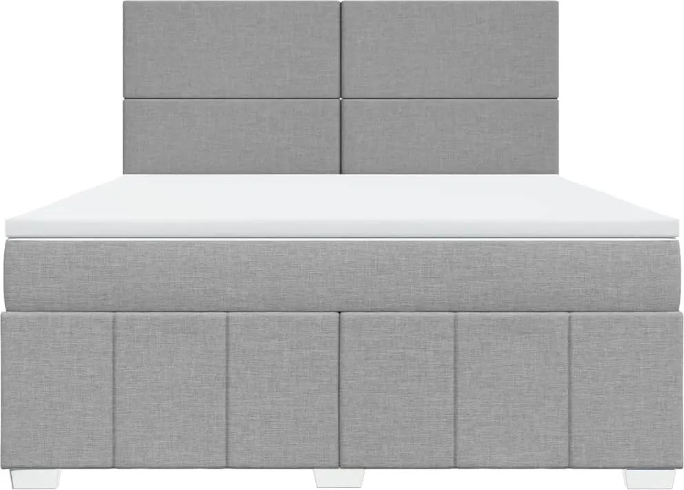 Box spring postel s matrací světle šedá 180 x 200 cm textil 3291740