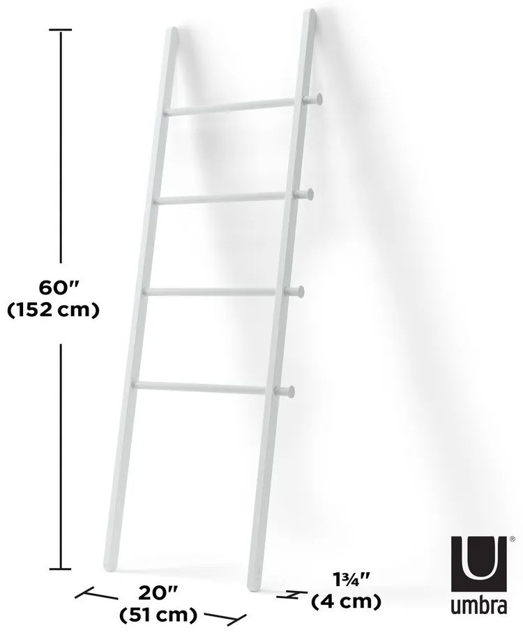 Bílý dekorativní žebřík z topolového dřeva Leana – Umbra