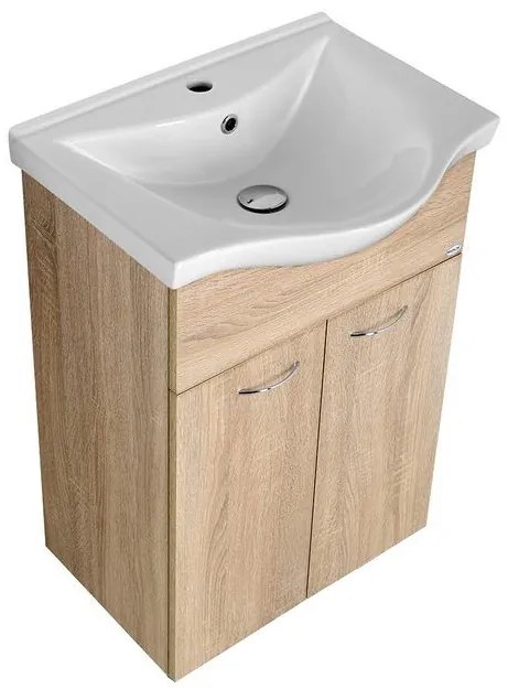 Aqualine, KERAMIA FRESH umyvadlová skříňka 51,1x74x34cm, dub platin, 50058