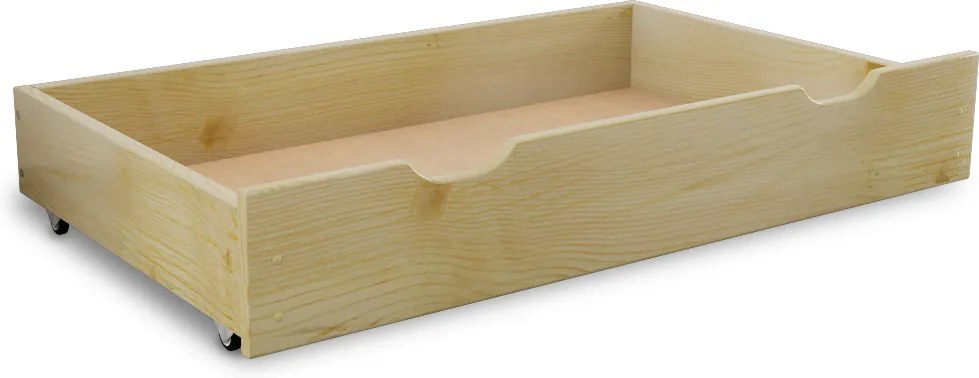 Zvýšený úložný box pod postel 98 cm, borovice