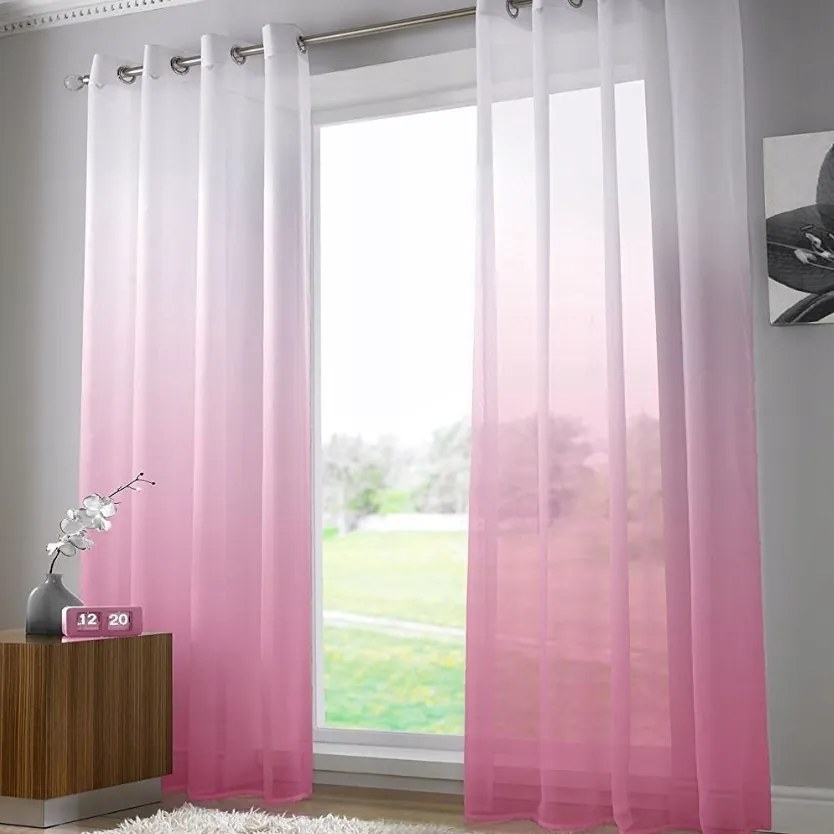 Deveri Hotový ombre závěs na kroužcích 150x250cm různé barvy Barva: Hnědá