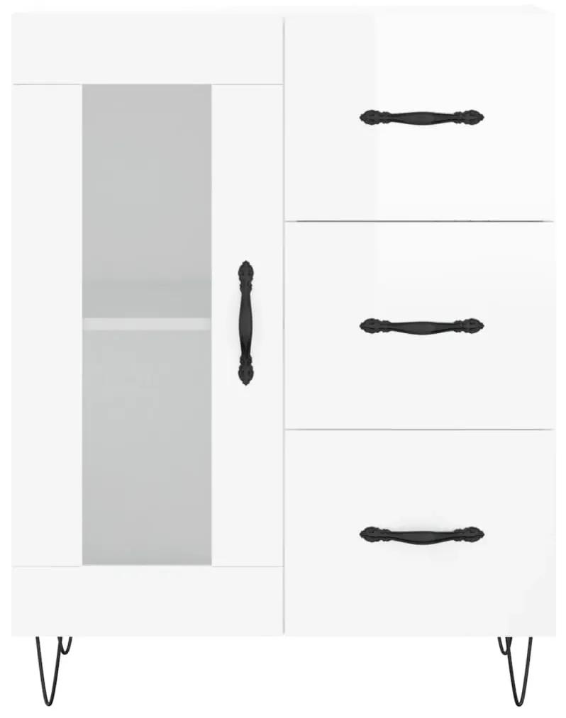 Skříň highboard lesklá bílá 69,5 x 34 x 180 cm kompozitní dřevo,  3198099