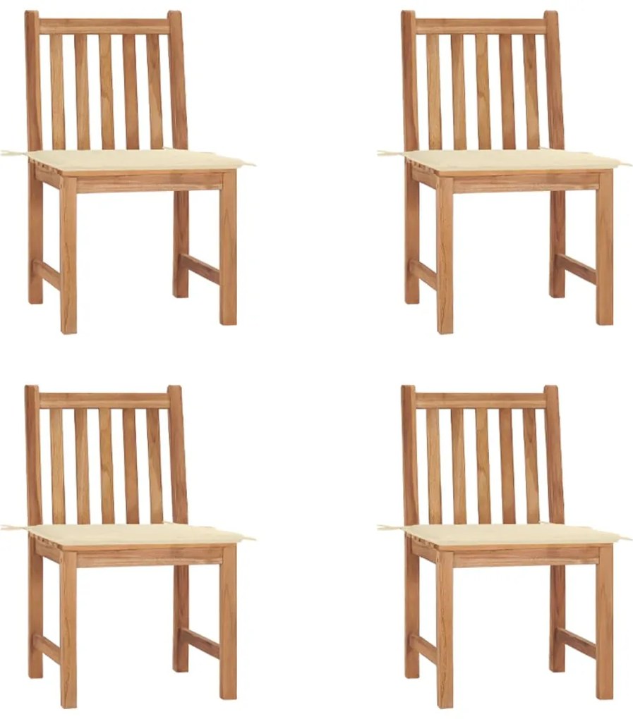 Zahradní židle 4 ks s poduškami masivní teak 3073090