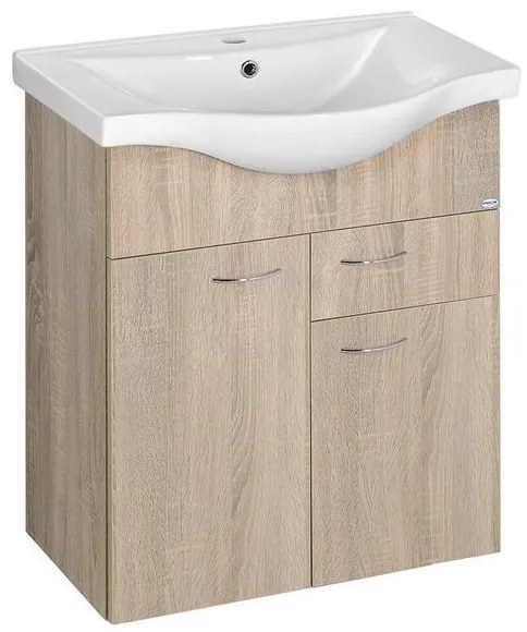 Aqualine, KERAMIA FRESH umyvadlová skříňka 60x74x33, 7cm, dub platin, 50066