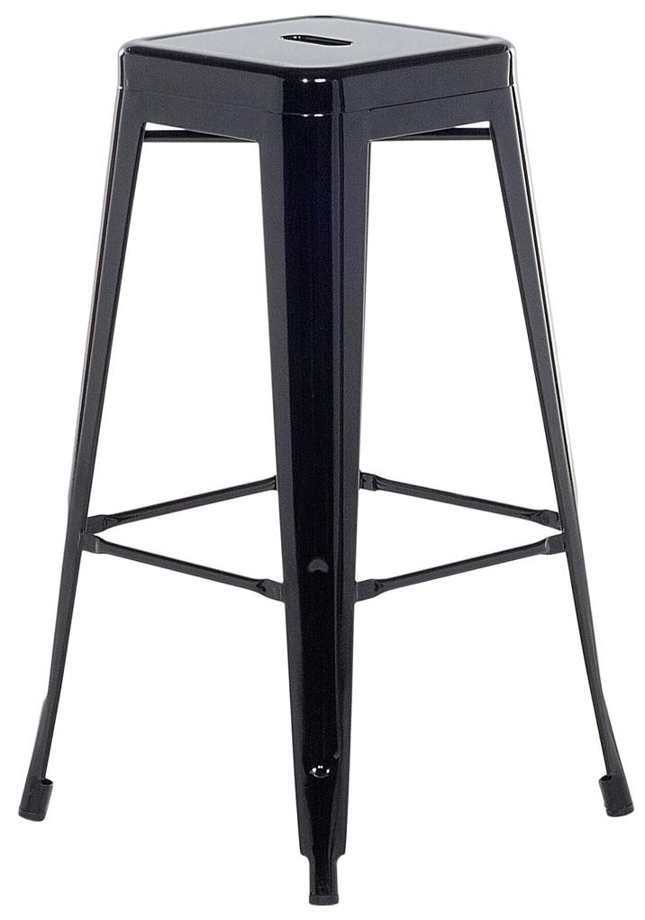 Sada 2 ocelových barových stoliček 76 cm černé CABRILLO Beliani