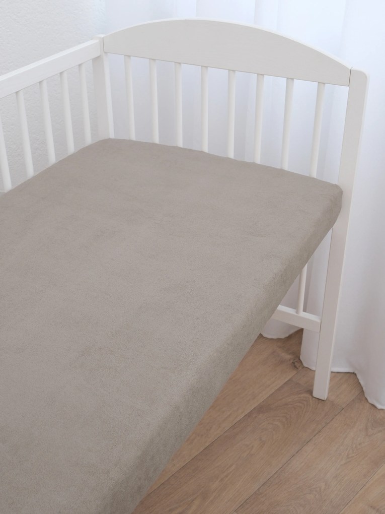 MK Lůžkoviny Froté prostěradlo do postýlky 60 × 120 cm - šedohnědá