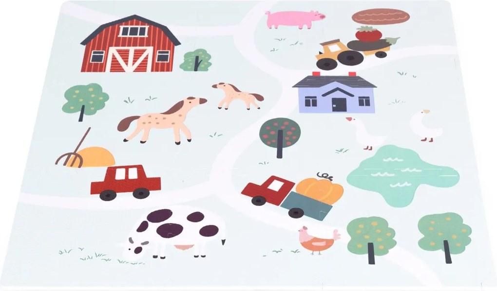 Hrací pěnová podložka pro děti Farm barevná