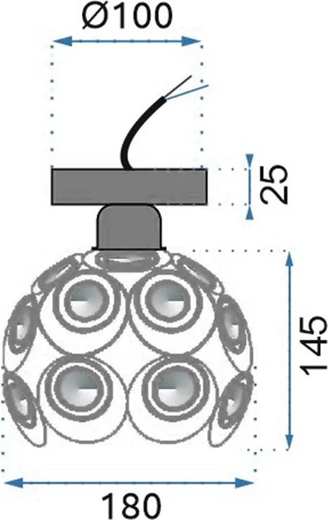 Toolight - Stropní lampa E27 60W APP205-1C, zlatá, OSW-00401
