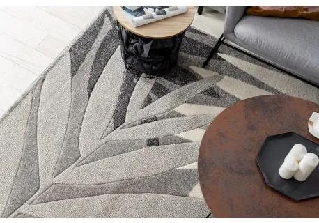 koberec FEEL 1827/16811 LISTY šedá / krémový velikost 280x370 cm | krásné koberce cz