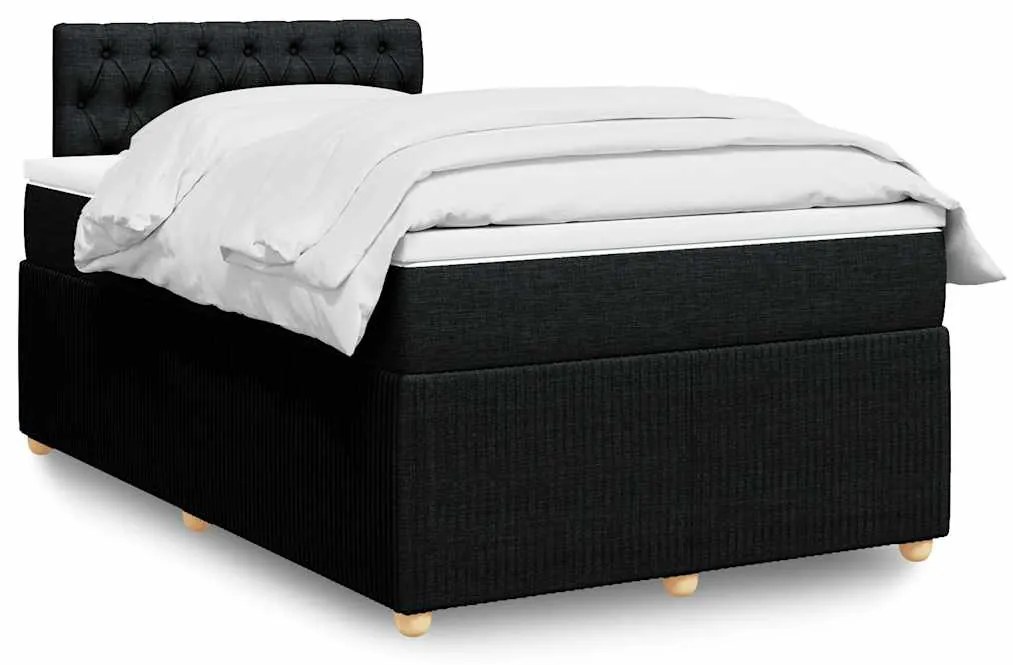 Box spring postel s matrací černá 120x190 cm textil 3289704