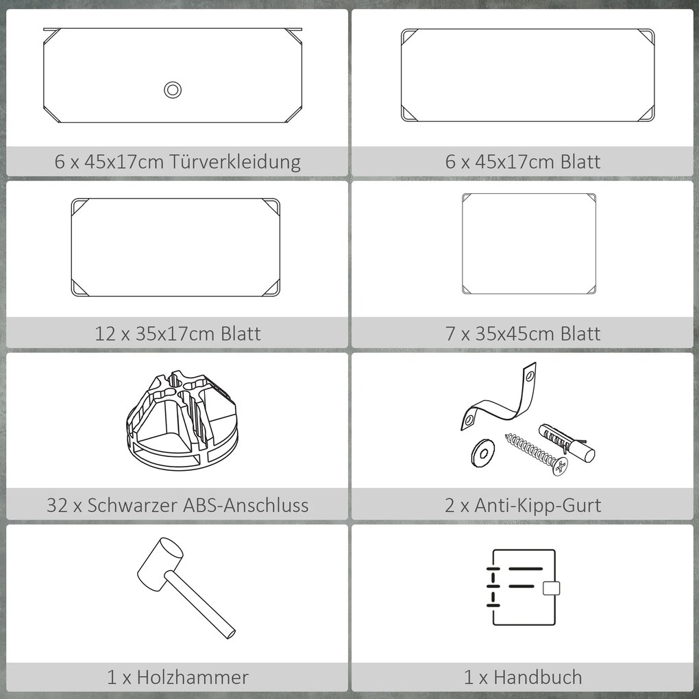 HOMCOM Úložný box na boty DIY zásuvný stojan na 6 párů bot, plast/ocel, černý+bílý, 49x36.5x108cm