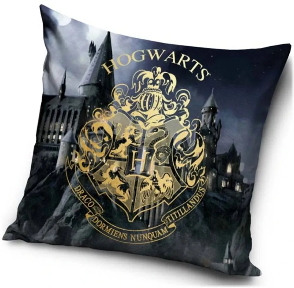 Dekorační polštář Harry Potter – motiv Erb bradavické školy - 40 x 40 cm