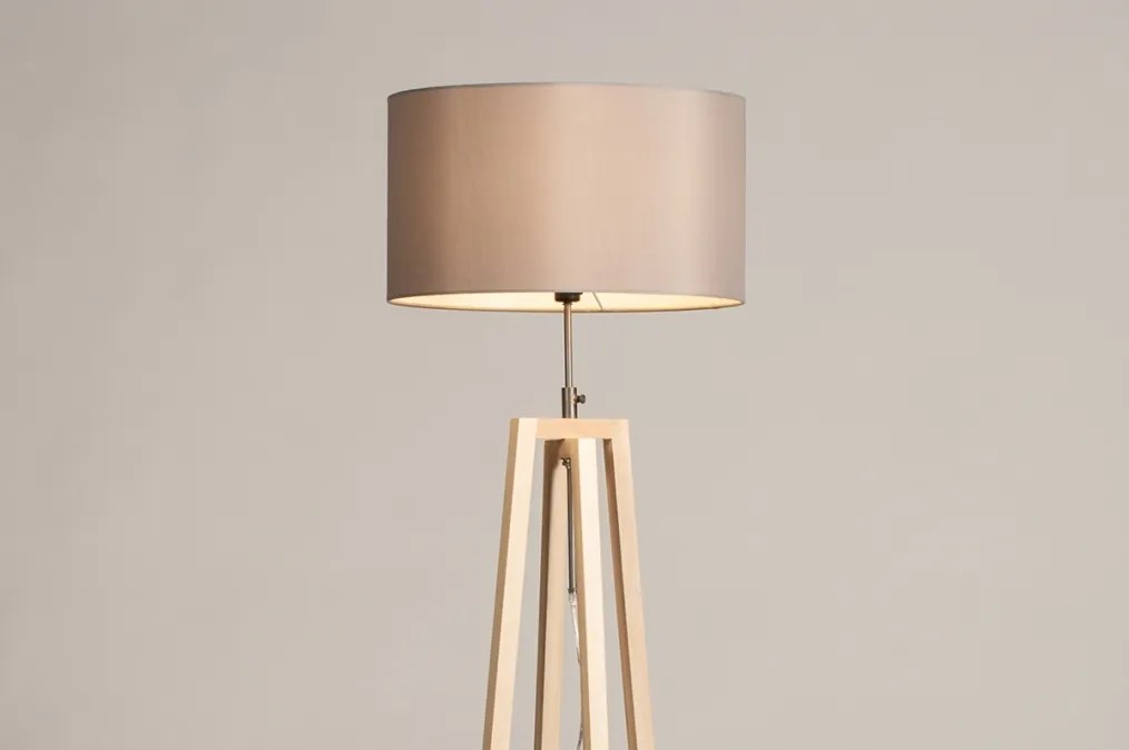 Stojací designová lampa Paola Grey Maison and Natur Wood