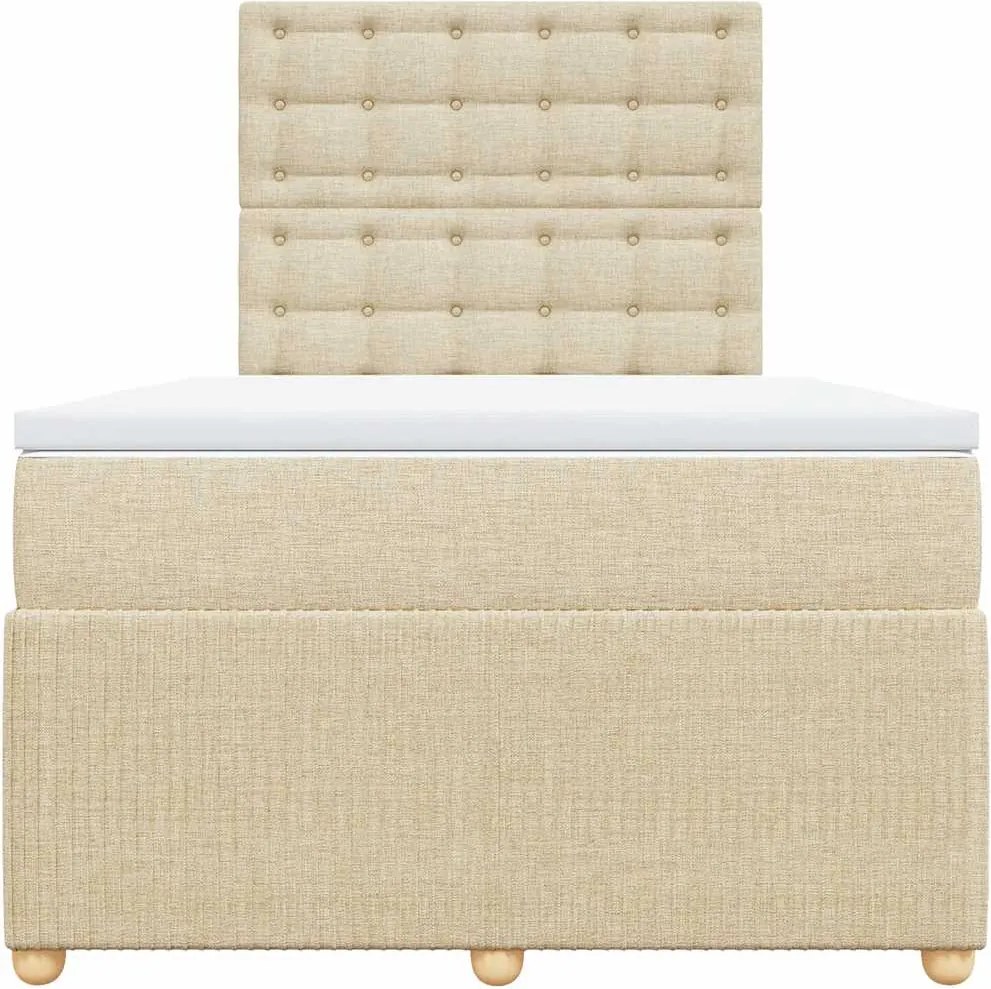 Box spring postel s matrací krémová 120x190 cm textil 3292014