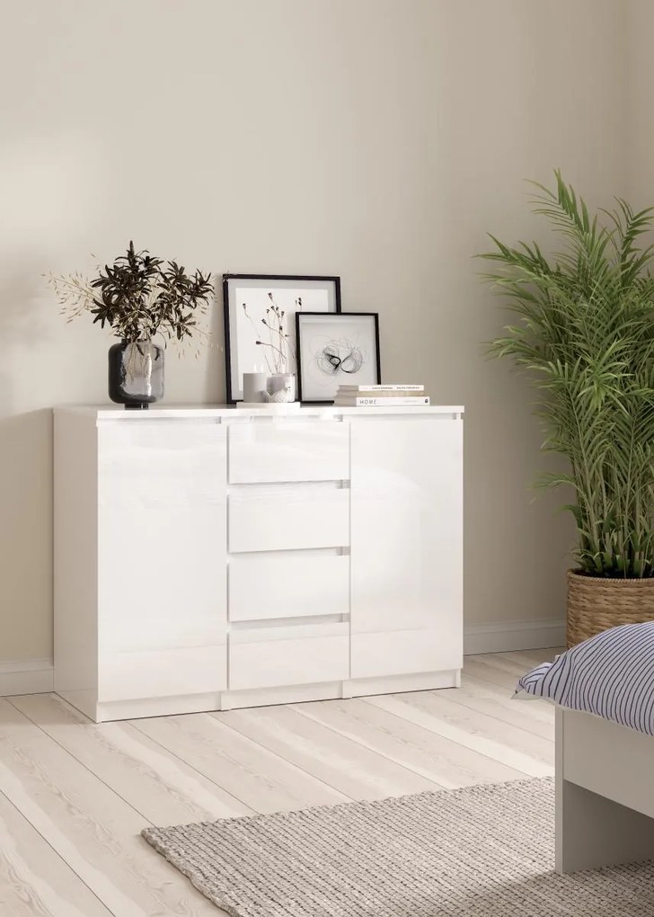 FALCO Komoda Simplicity 236 bílý lesk