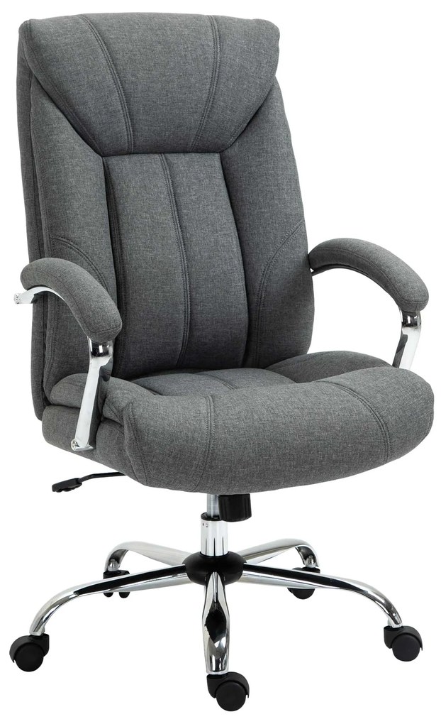 Ergonomická výškově nastavitelná kancelářská židle Vinsetto s funkcí houpání v šedé barvě pro kancelář a domácí kancelář | Aosom.de