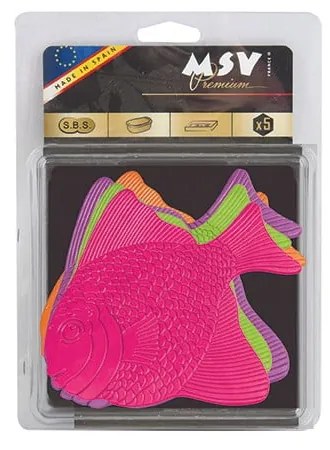 Dětské protiskluzové podložky v sadě 5 ks do vany 16x16,5 cm Poissons – MSV