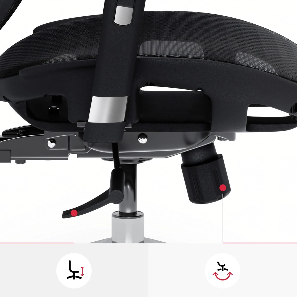 Ergonomická kancelářská židle ze síťoviny černá: Diablo V-Basic