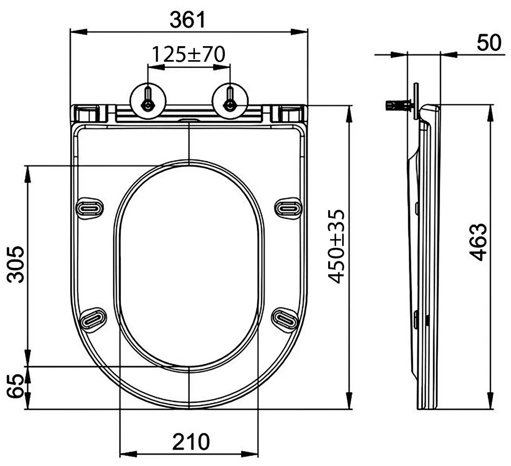 Sapho Sapho, AVIS WC sedátko, SLIM, Soft Close, Easy Take, bílá, PCS106