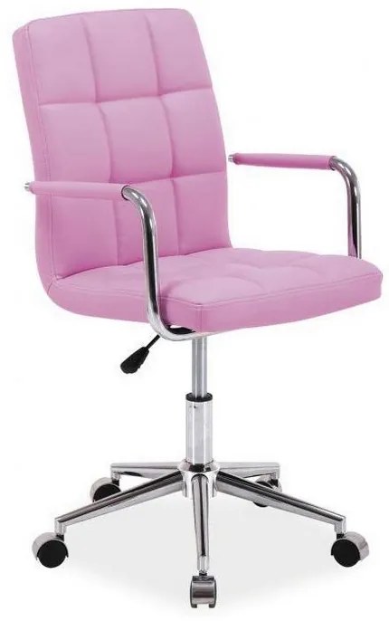 Dětská židle Q-022, 51x87-97x40, růžová ekokůže
