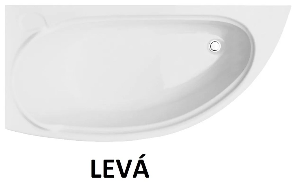 BESCO Asymetrická vana MINI Nožičky k vaně - S nožičkami, Rozměr vany - 150 × 70 cm, Způsob provedení - Levé - VANMINI150L+OLVPINOZ