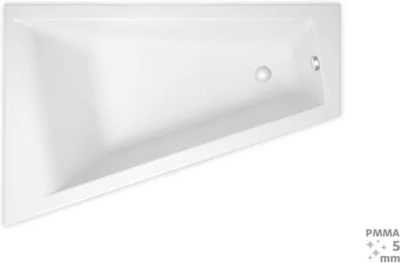 Rohová vana Laguna Idea Plus 160x100 cm, levá, 100% akrylát, 200 l ID1600LPLUS