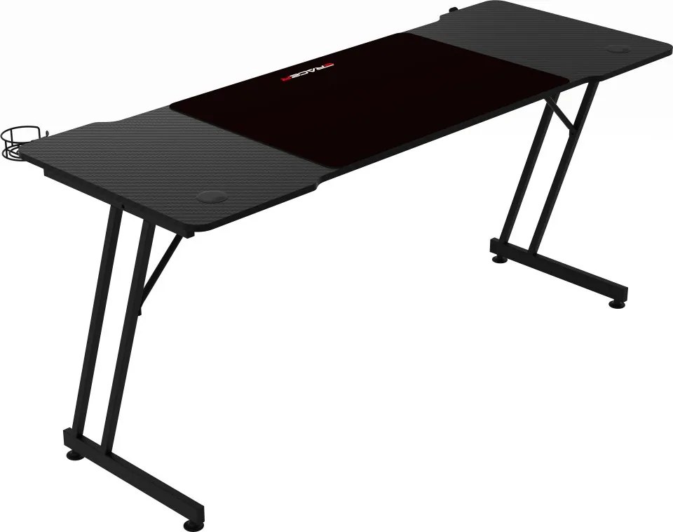 Herní stůl ERACER H1106 — 160x60 cm, kov, melamin, černá