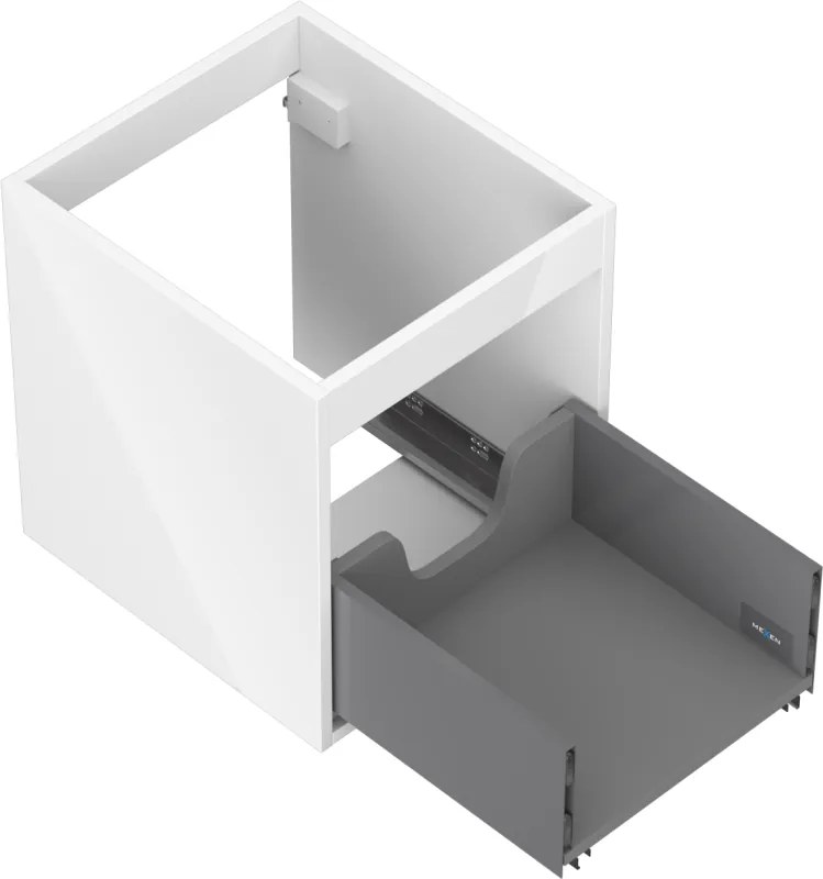 Mexen Box-A, závěsná skříňka 40 cm, 1 zásuvka, bílá lesklá, 91AX0-0400-470-1-00