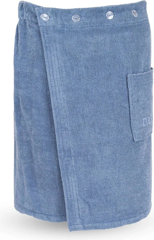 Pánský bavlněný froté kilt do sauny a wellness Comfort tmavě modrý