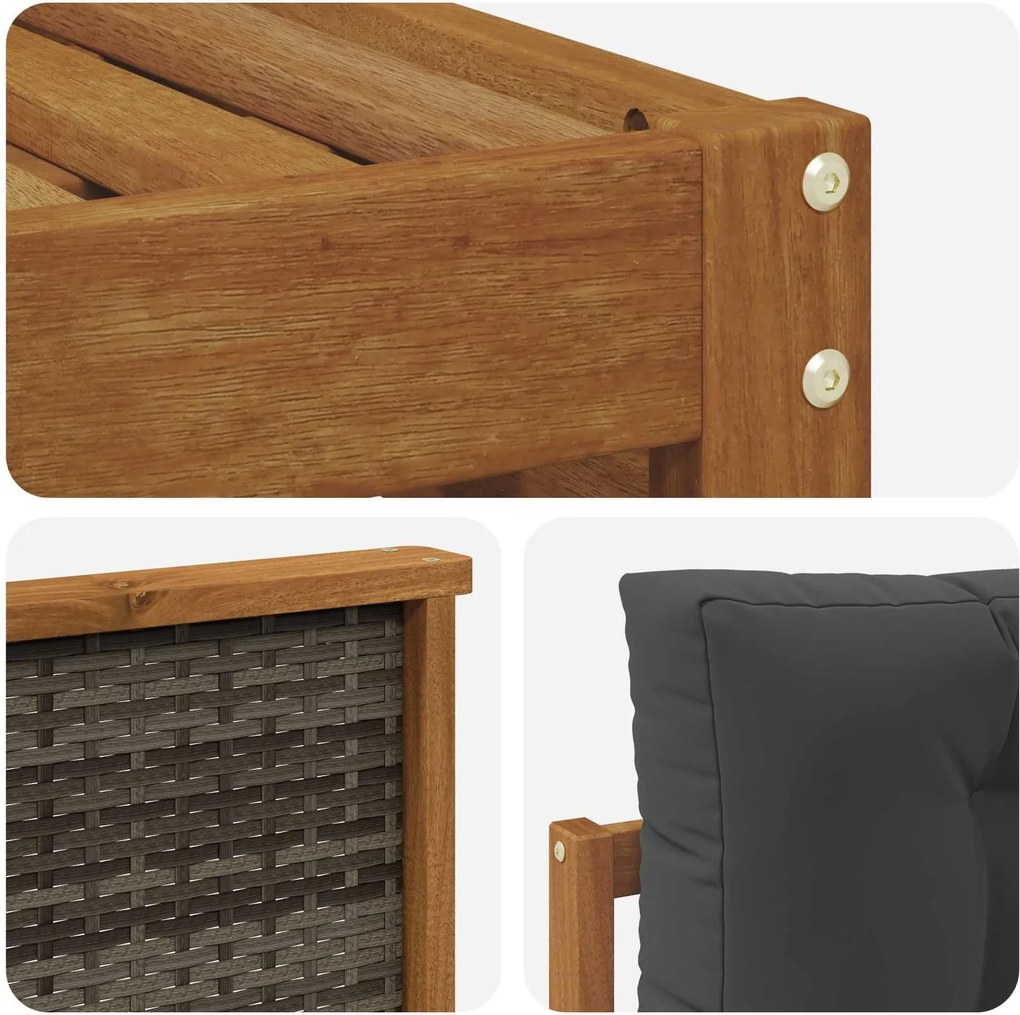 Venkovní pohovková souprava 6 ks Přirozená a Anthracitová 3383020
