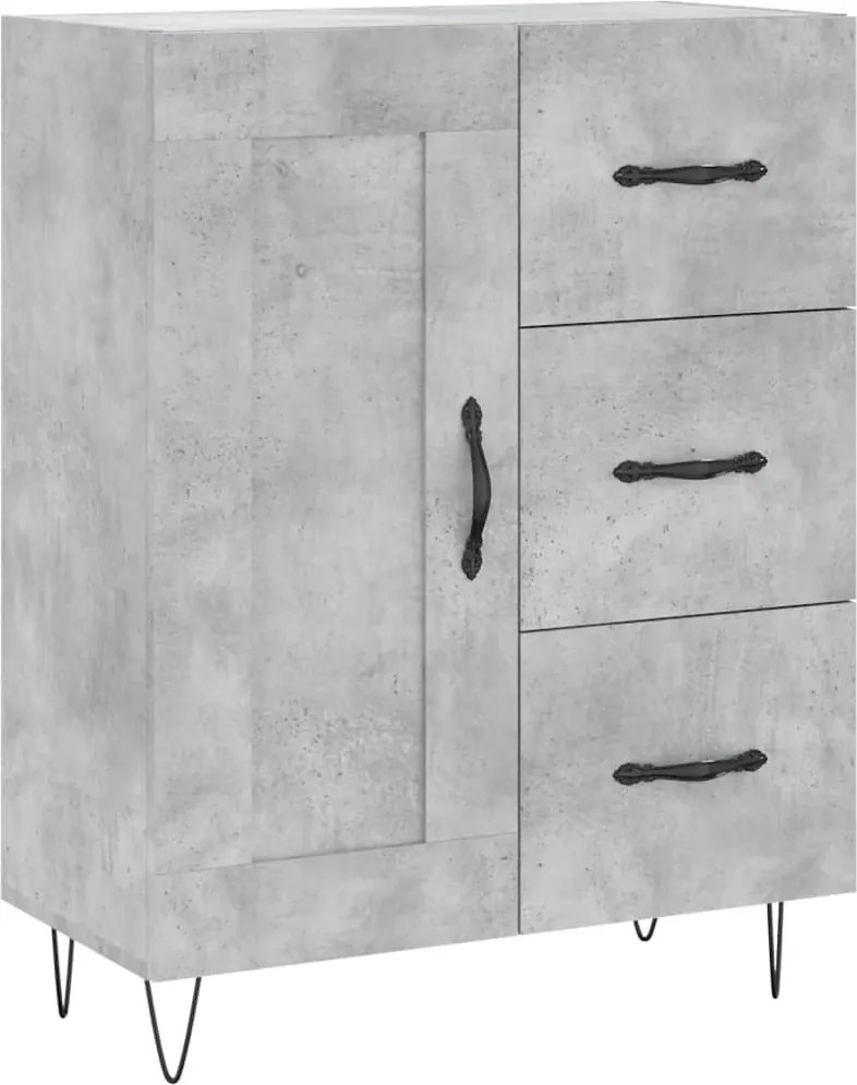 Skříň highboard betonově šedá 69,5x34x180 cm kompozitní dřevo 3190017