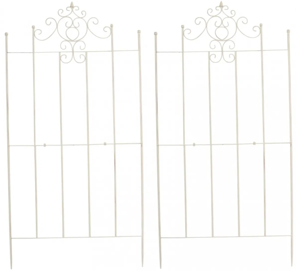2x Mřížka na popínavé rostliny Paula - 180 x 85,5 cm - Krémová antik