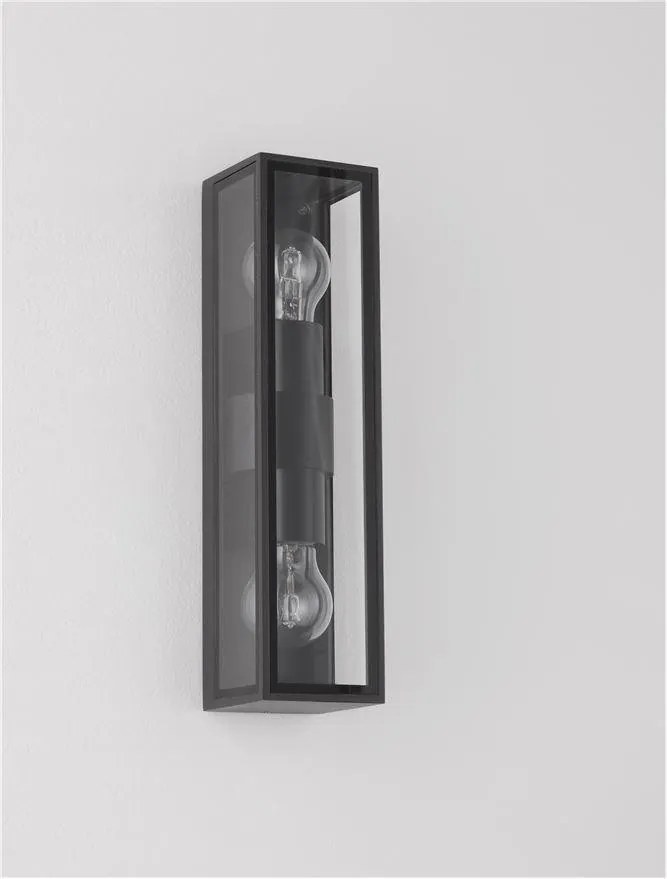 NV 9492442 Venkovní nástěnné svítidlo REGINA antracitový hliník a čiré sklo E27 2x12W 220-240V bez žárovky IP65 - NOVA LUCE