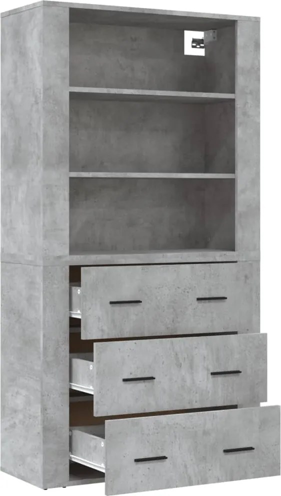 Skříň highboard betonově šedá kompozitní dřevo 3185395