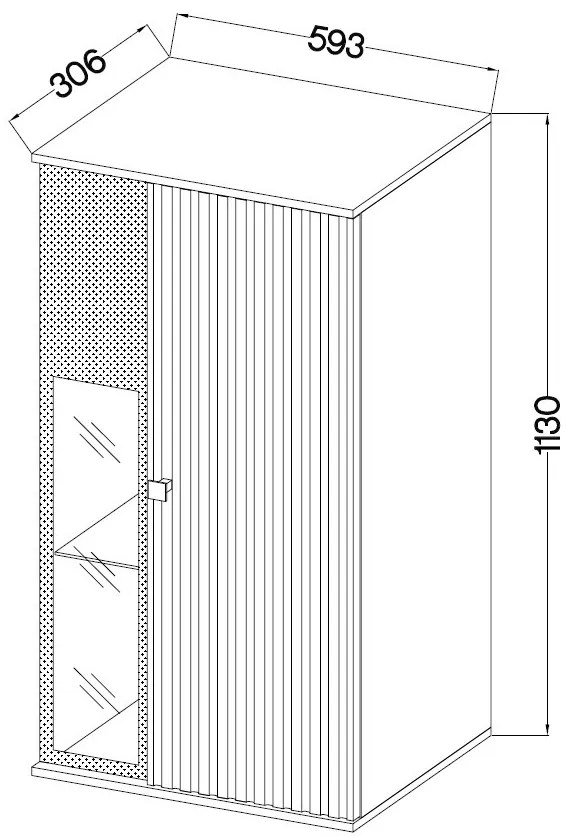 Obývací stěna Salsa, dub artisan/lamelový efekt